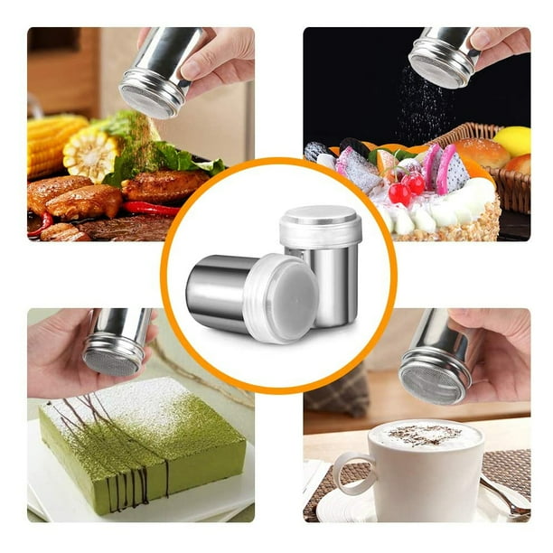 OUSITAID 2 PCS Powder Sugar Shaker Duster, Stainless Steel Powder Sugar ...