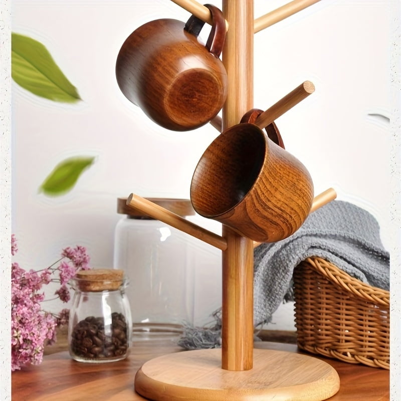 OUSITAID 2-Pack Handcrafted Wooden Coffee Mugs - Eco-Friendly ...