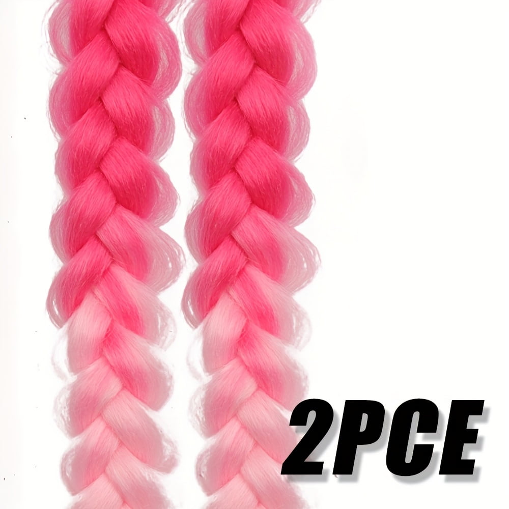 OUSITAID 2-Pack Yaki Braid Wig Fluffy Synthetic Ponytail Halloween ...