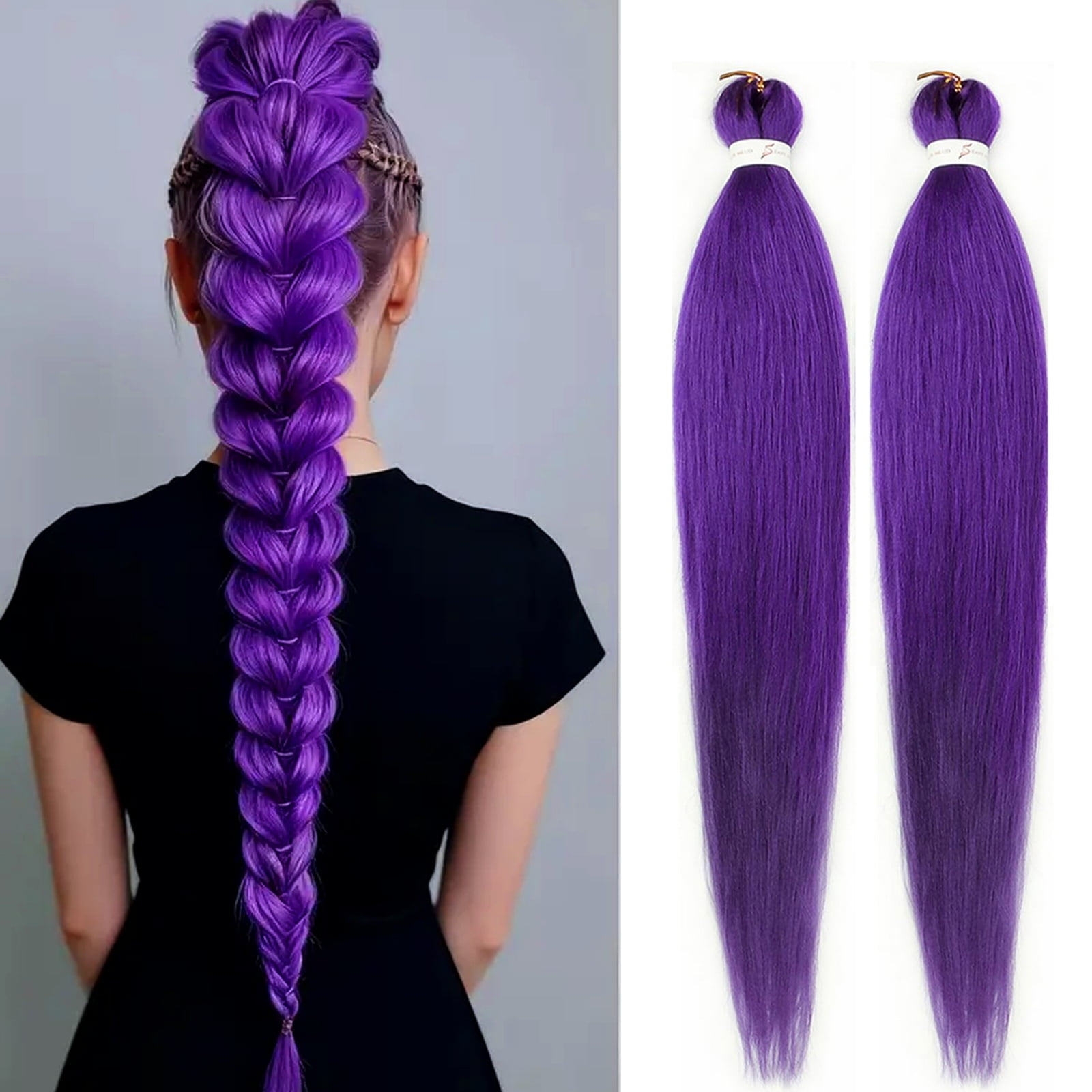 OUSITAID 2 Packs Braiding Hair Extensions - Pre-Stretched 24 Inch Long ...