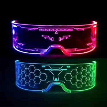 1 Pc Shutter Glasses Shades Eyeglasses, Neon Color Slotted Sunglasses ...
