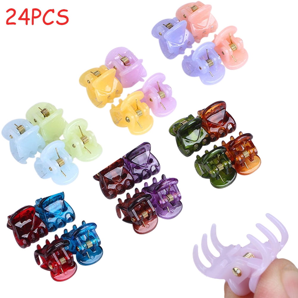 OUSITAID 24 Pieces Small Mini Hair Clips Tiny Hair Claws Pins Clamps ...