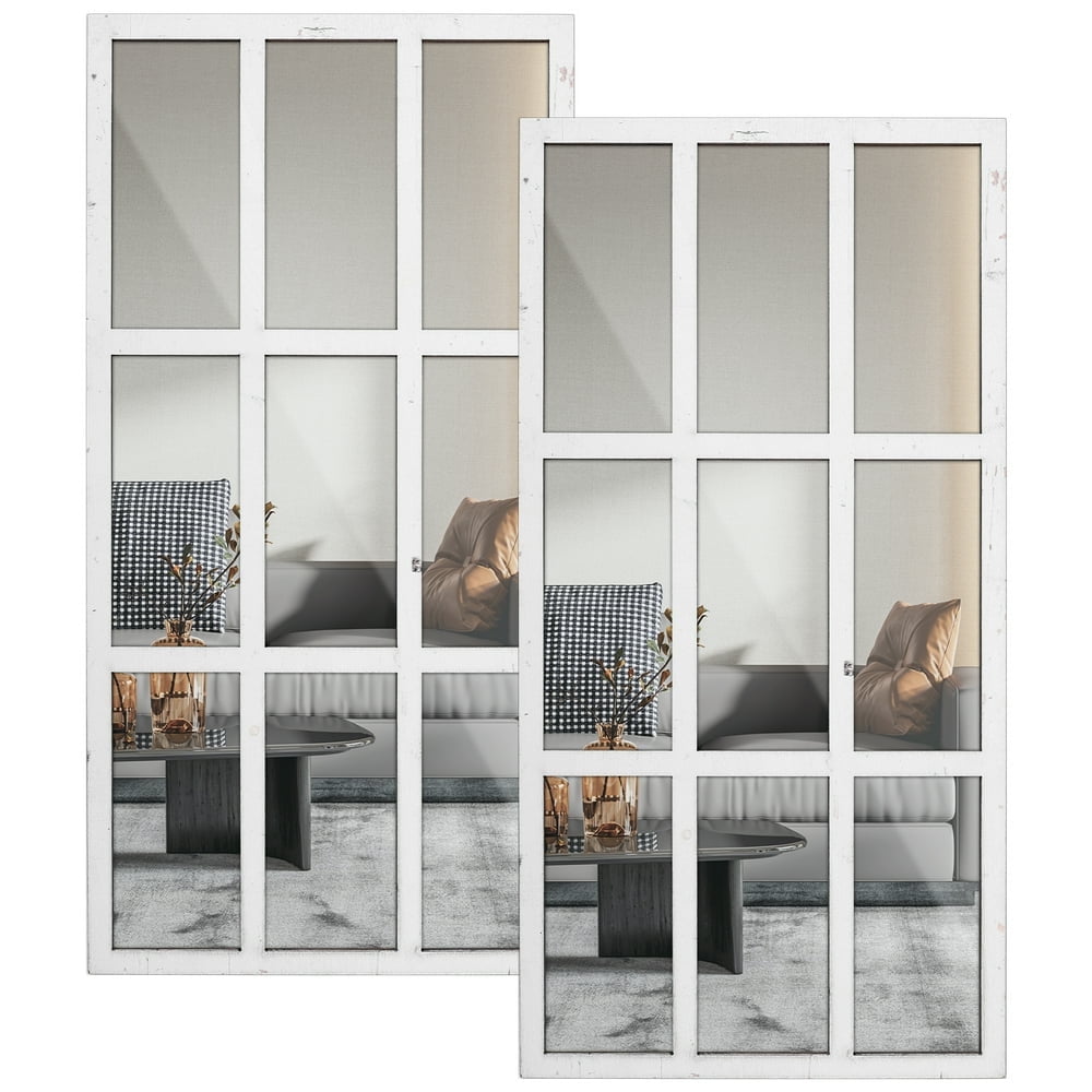OUSITAID 2PCS Arched Window Mirror Retro Entry Wall Mirror Decal ...