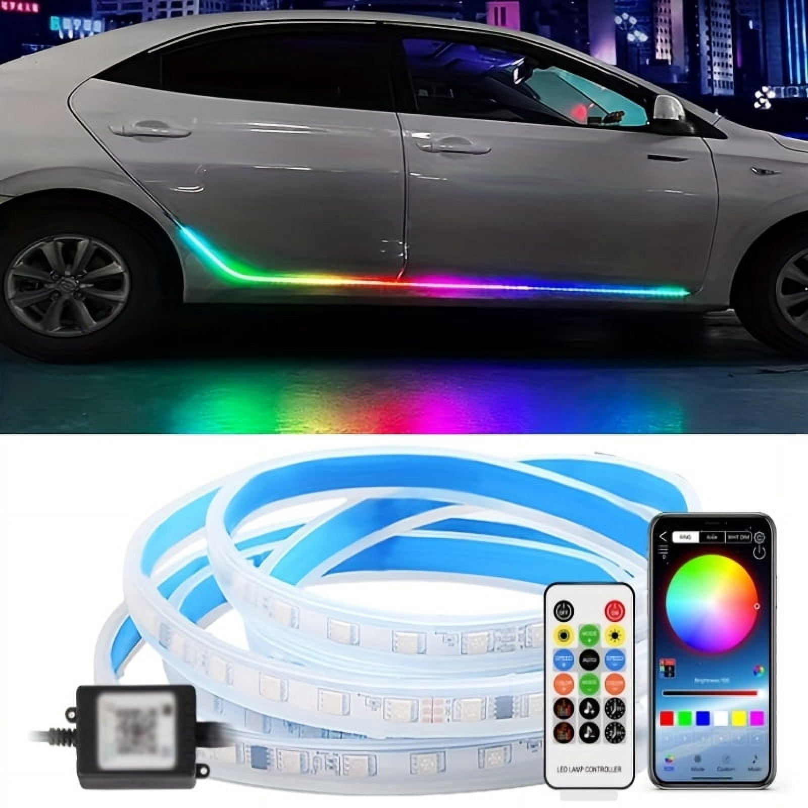 OUSITAID 2pcs RGB Lights Car LED Light 59/71inch Exterior Side Door ...