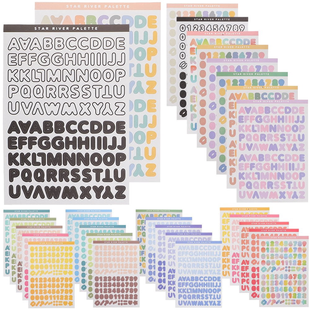 OUSITAID 30 Sheets of Alphabet Letter Stickers Craft Decals Self ...