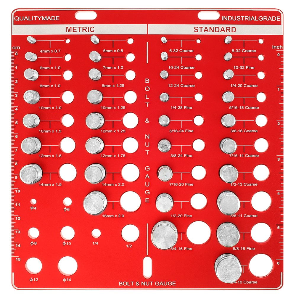 OUSITAID 34 Nut and Bolt Thread Checker Aluminum Alloy Thread ...