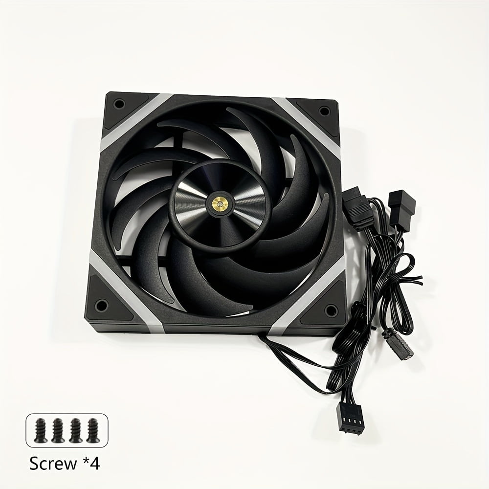 OUSITAID 4.72” 5V 3pin ARGB RGB Cooling Fan with CD Textured Design Low ...