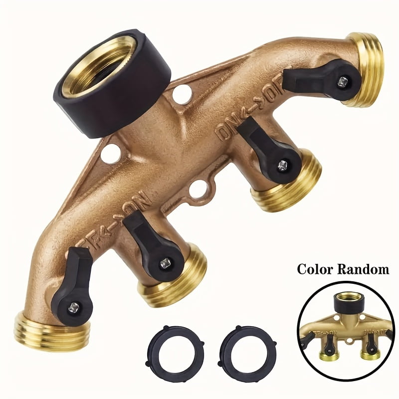 OUSITAID 4-Way Heavy Duty Solid Copper Garden Hose Splitter Hose Faucet ...