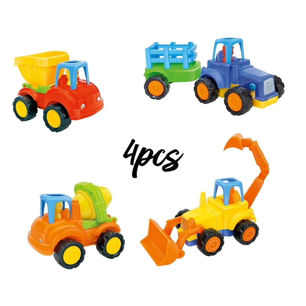 OUSITAID 4PCS Friction Powered Cars, Push and Go Toy Trucks ...