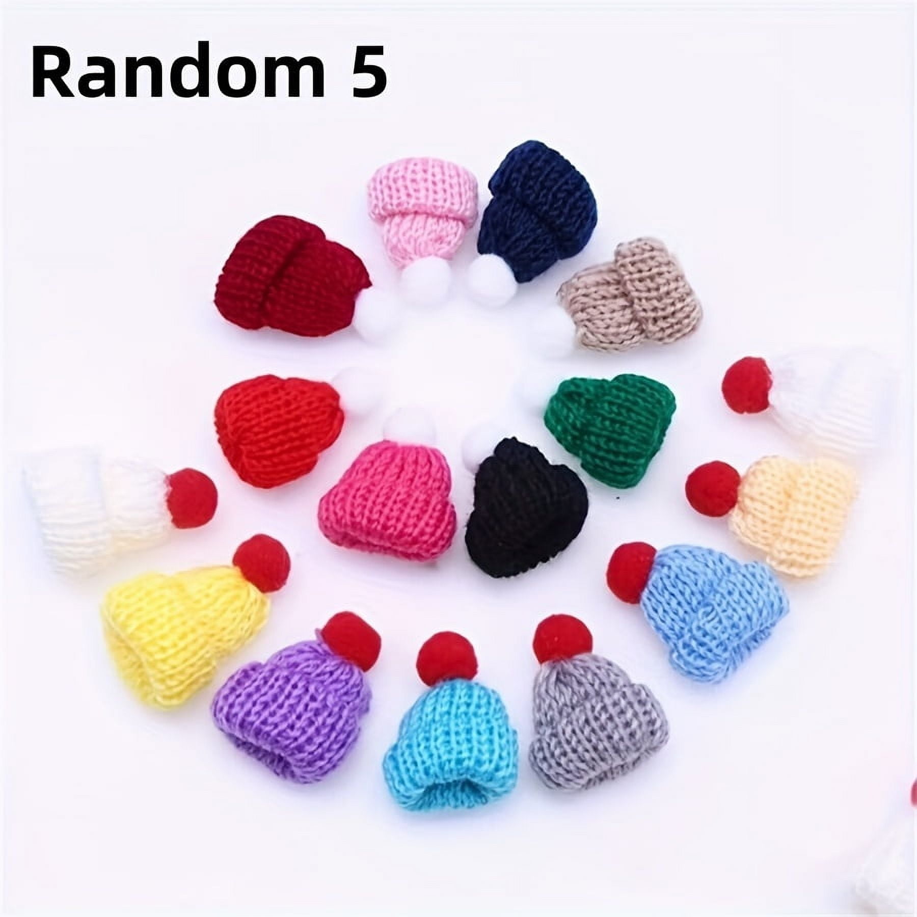 OUSITAID 5pcs Mini Knitted Woven Hats Woolen Thread Finger Hat Handmade ...