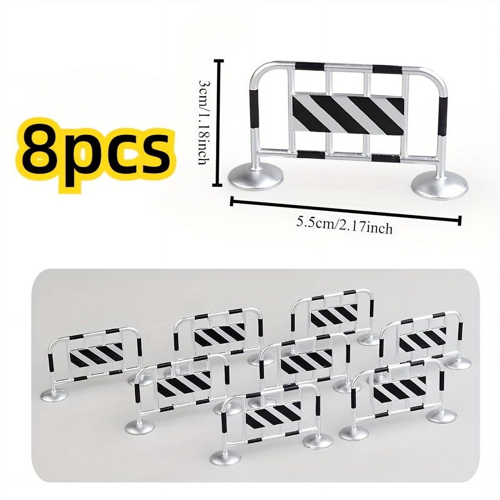 OUSITAID 8-Pack Mini Traffic Barrier Playset - Durable ABS Construction ...