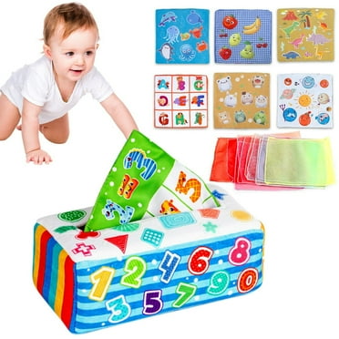 Sensory Babies, Tissue Box Baby Toy Months Infant Play Soft Scarf Box ...