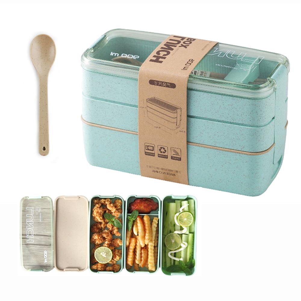 OUSITAID Bento Box Stackable Bento Box,Lunch Box Kit With Spoon & Fork ...