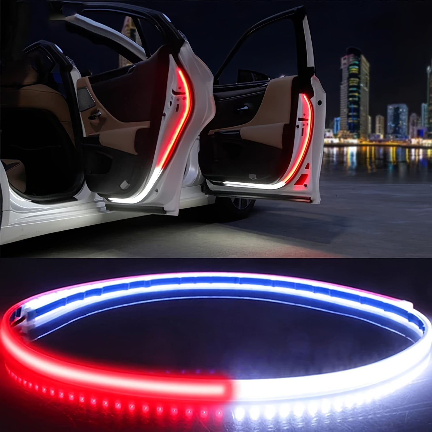 OUSITAID Car Door LED Light 2 Pcs 48 Inch Flexible Dual Color Strip ...