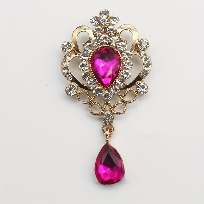 OUSITAID Exquisite Flower Brooch - Sparkling Rhinestone Inlay Vibrant ...