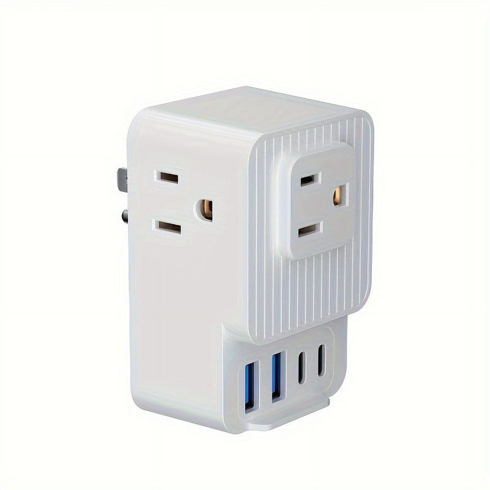 OUSITAID [Fast Arrival] 3-Outlet Extender Surge Protector with 2 USB-A ...