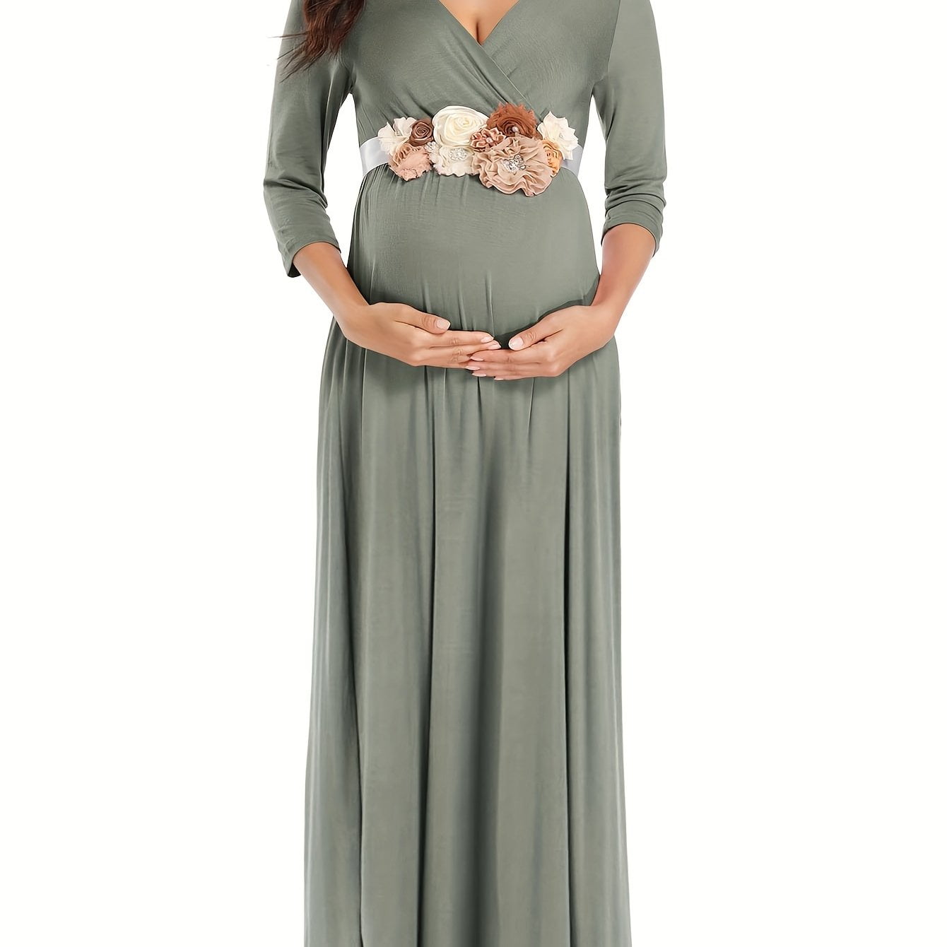 OUSITAID [Fast Arrival] Stunning Floral Maxi Maternity Dress - Dresses ...