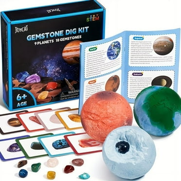 DoDoMagxanadu Gemstone Dig Kit, 16 Real Gems Mining Set, STEM Science ...