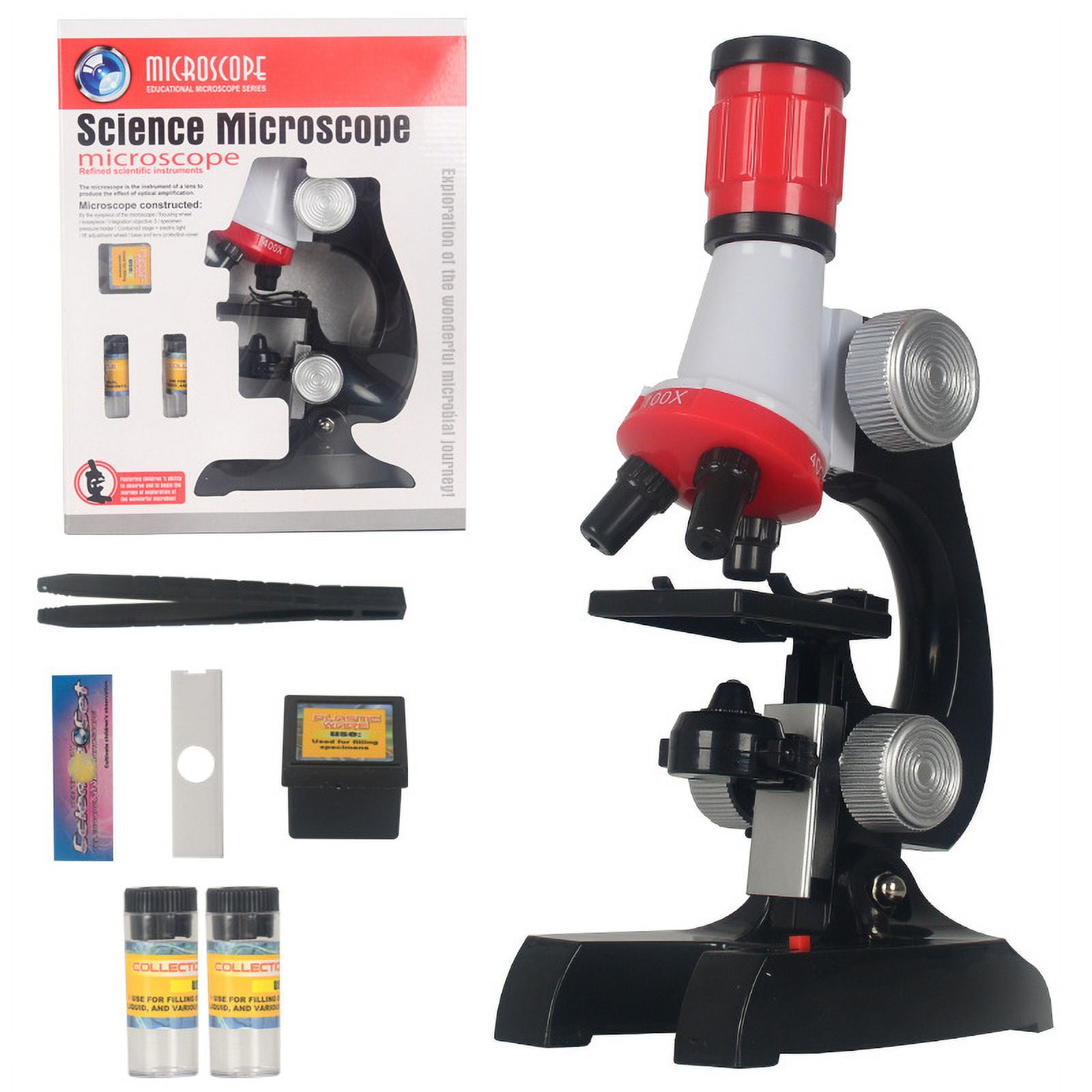 OUSITAID Kids LED Microscope Kit 100-1200X Magnification for ...
