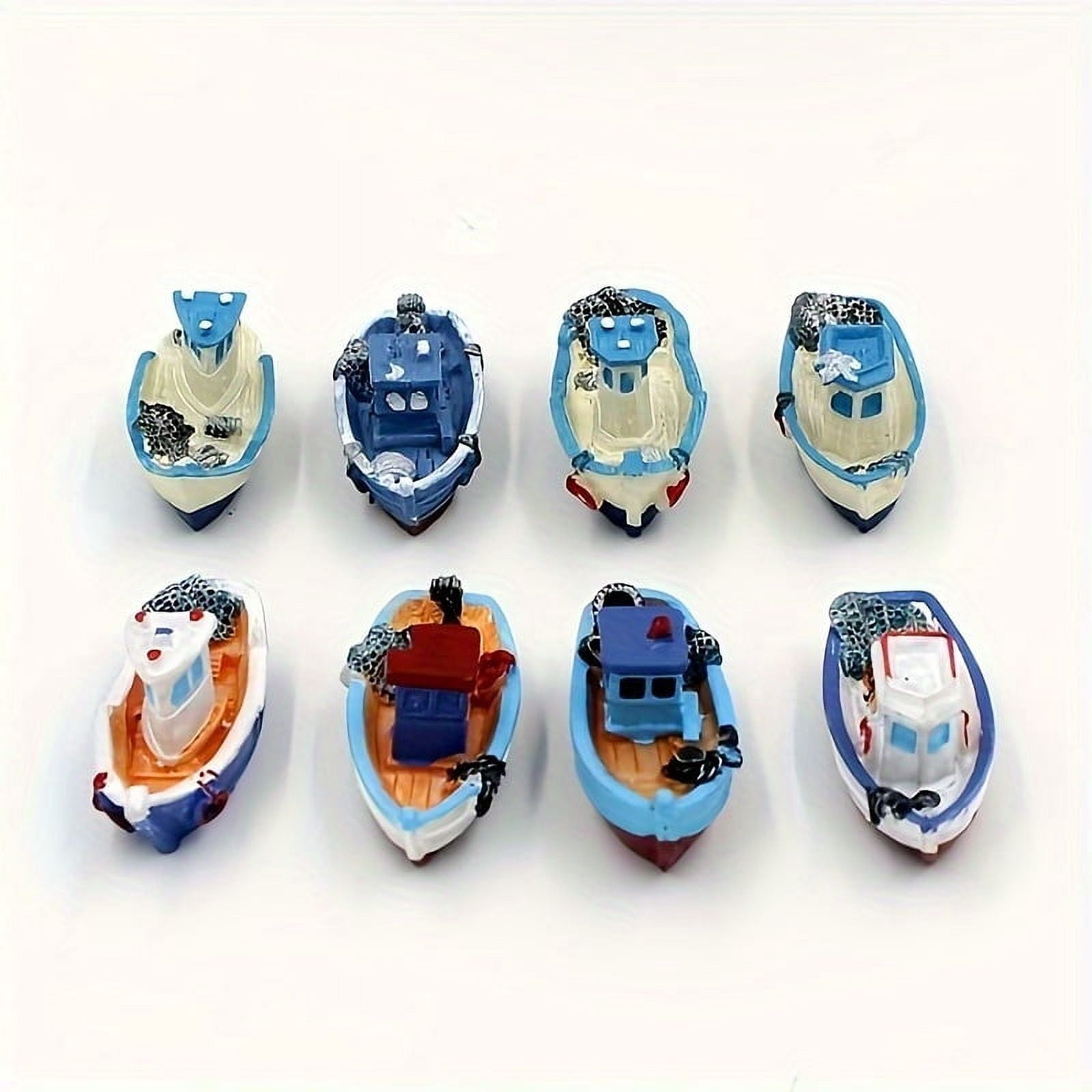 OUSITAID Resin Mini Simulation Yacht Boat Micro Landscape Design ...