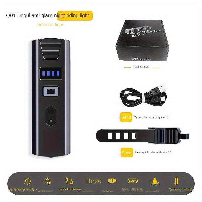 OUSITAID Smart Rechargeable Waterproof LED Bike Light - High-Intensity ...