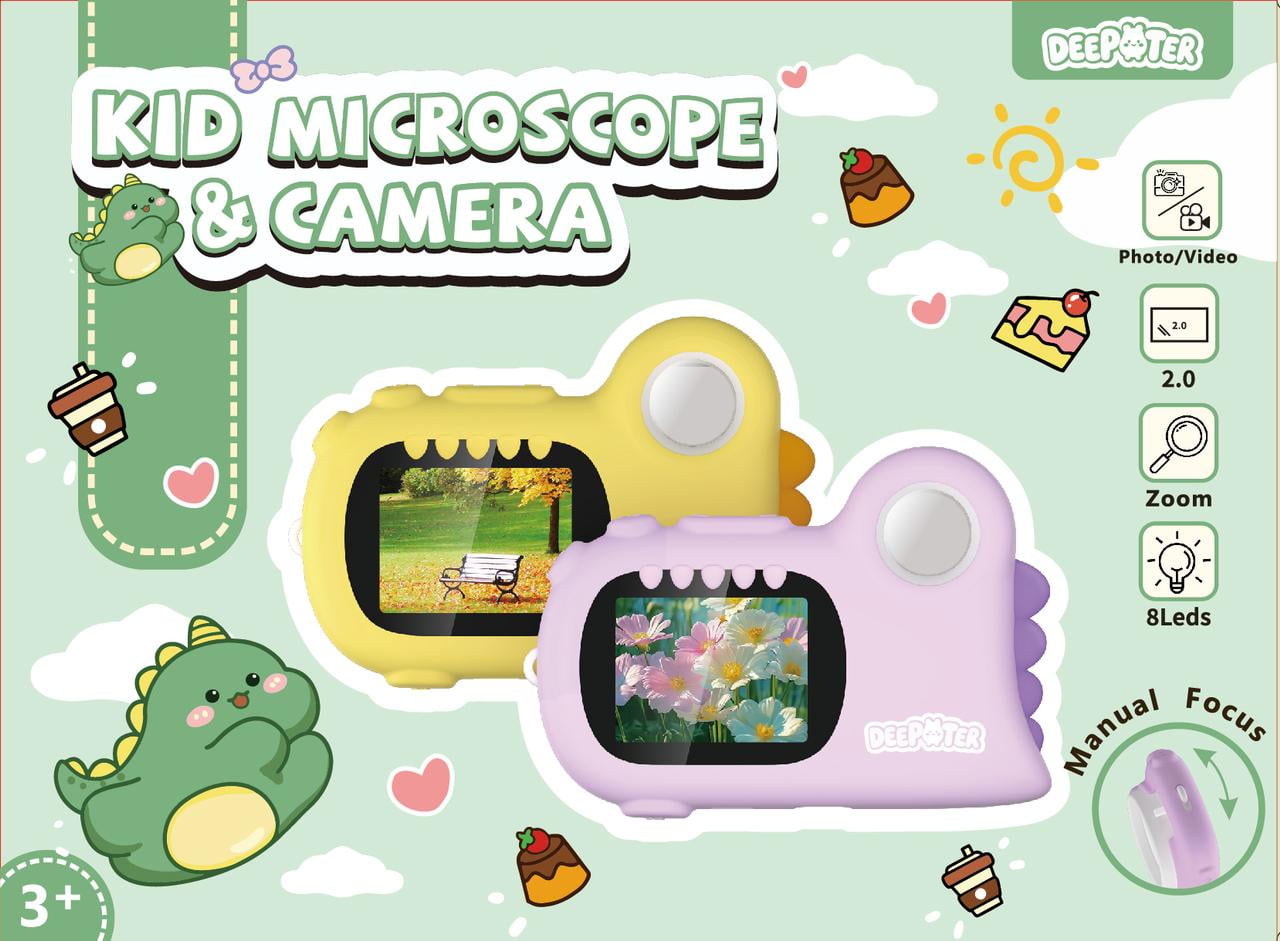 OUTACT 2-Inch Kids' Digital Camera + Microscope - Dinosaur Theme ...