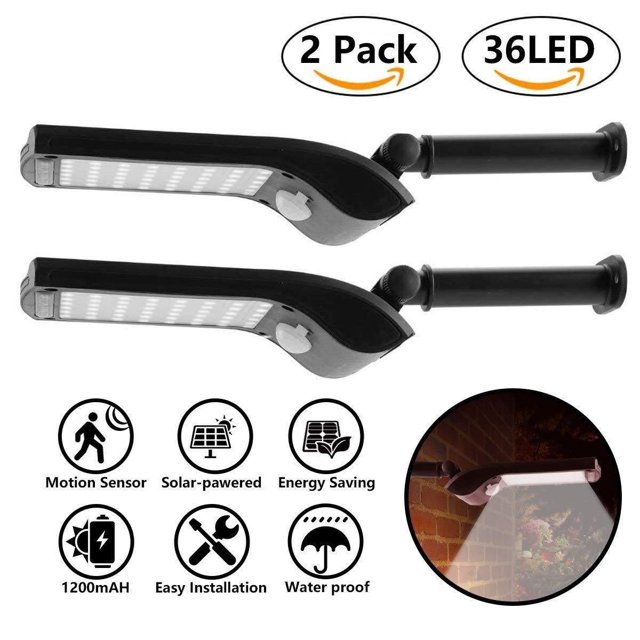 Solar Gutter Lights Wall with Rotatable Mounting Pole, Epicgadget 36 ...