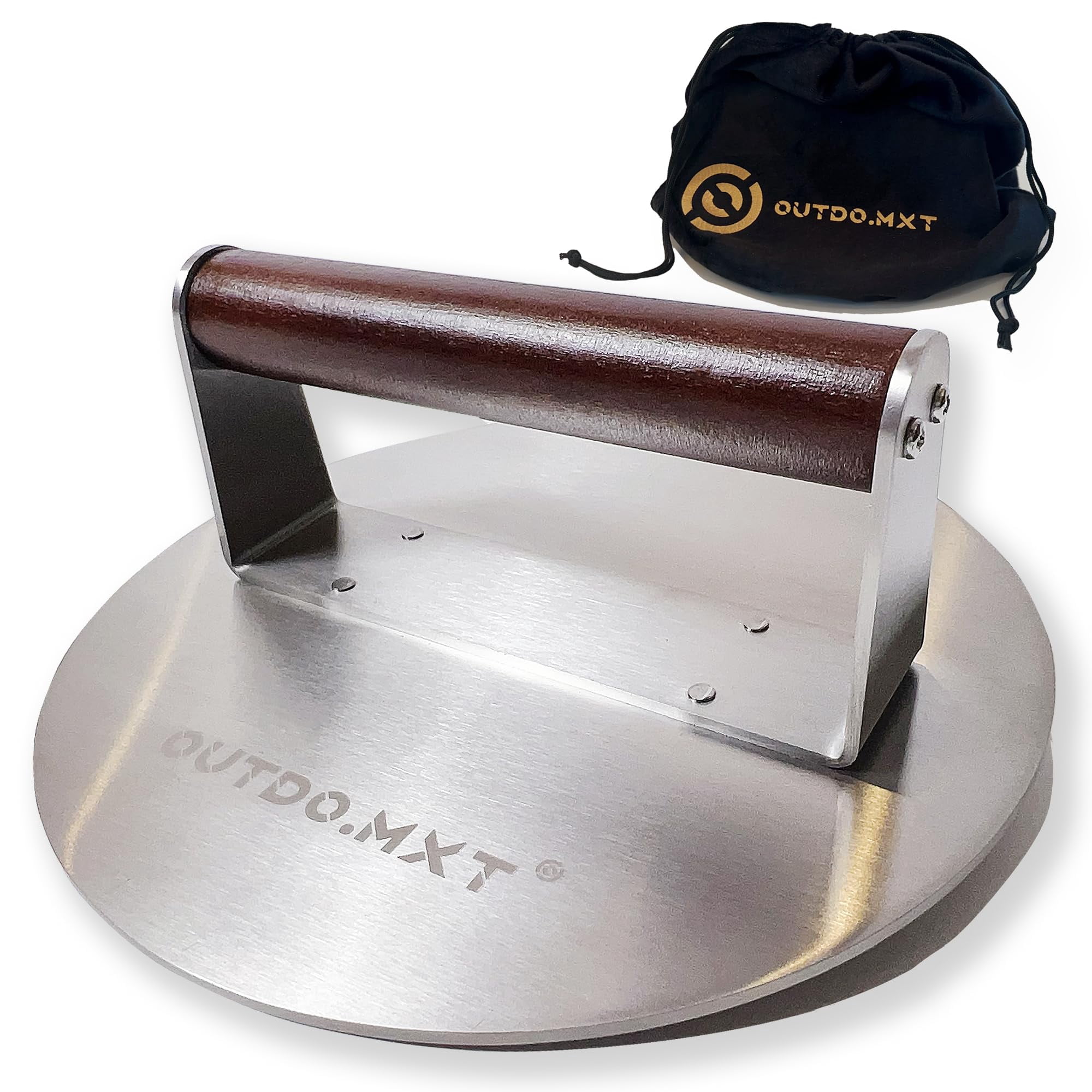 OUTDO.MXT Stainless Steel 8.5" Smash Burger Press, Heavy 2.5lb Burger ...