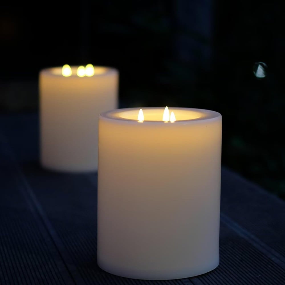 OUTDOOR XL 6" x 8" Large Flameless Candles with Remote .Rainproof ...