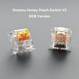 OUTEMU Honey Peach Switch V2 RGB, Transparent Pre-Lubed Silent Linear Switch for Custom ...