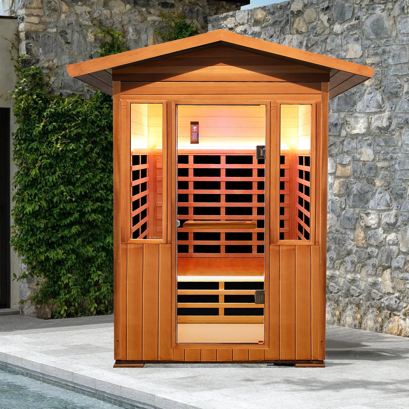 OUTEXER 2 Person Outdoor Sauna Home Far Infrared Saunas, APP Control ...