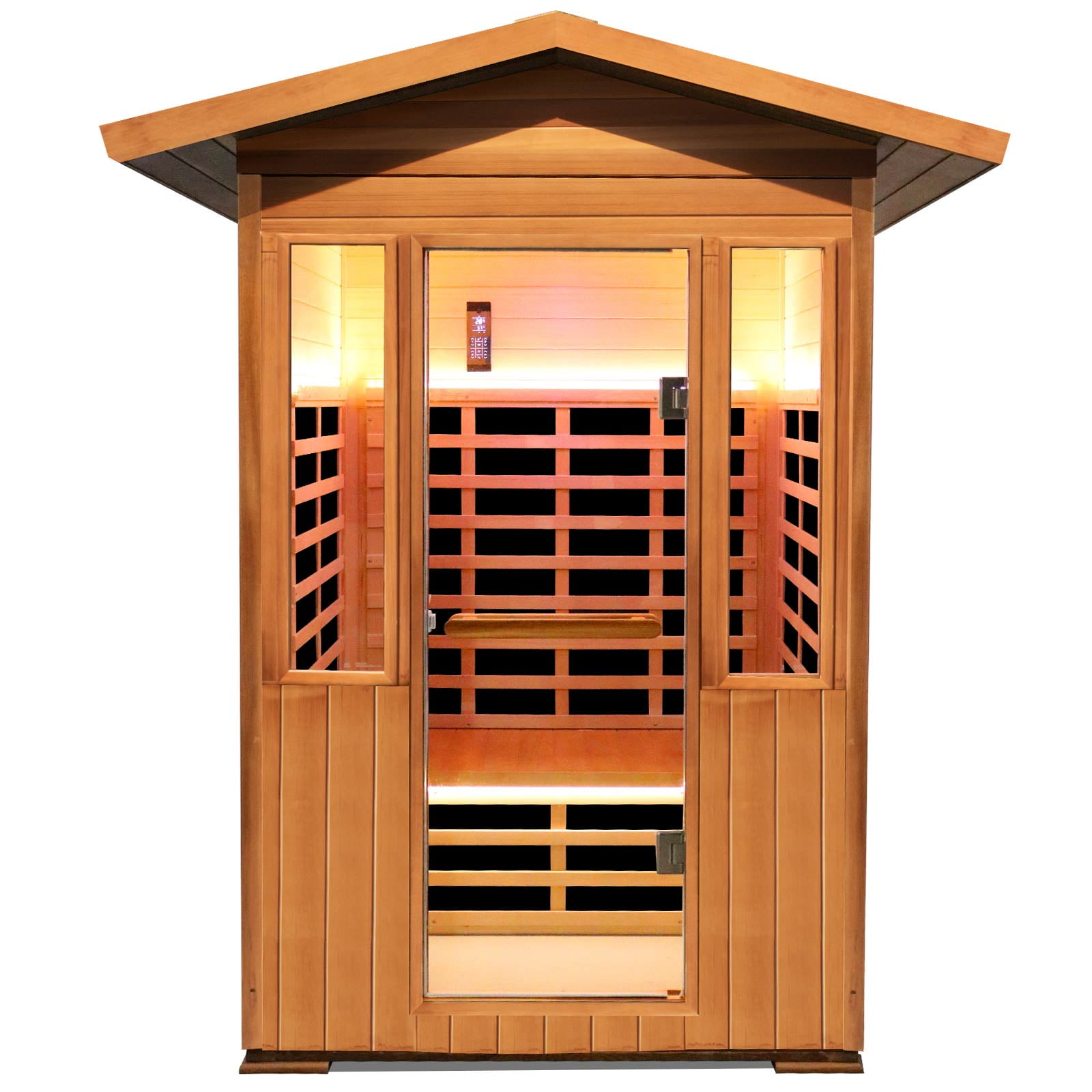 OUTEXER Outdoor Sauna, 2100W Low-EMF, Two Person, Red Cedar Wood, 49x38x94inch - Walmart.com