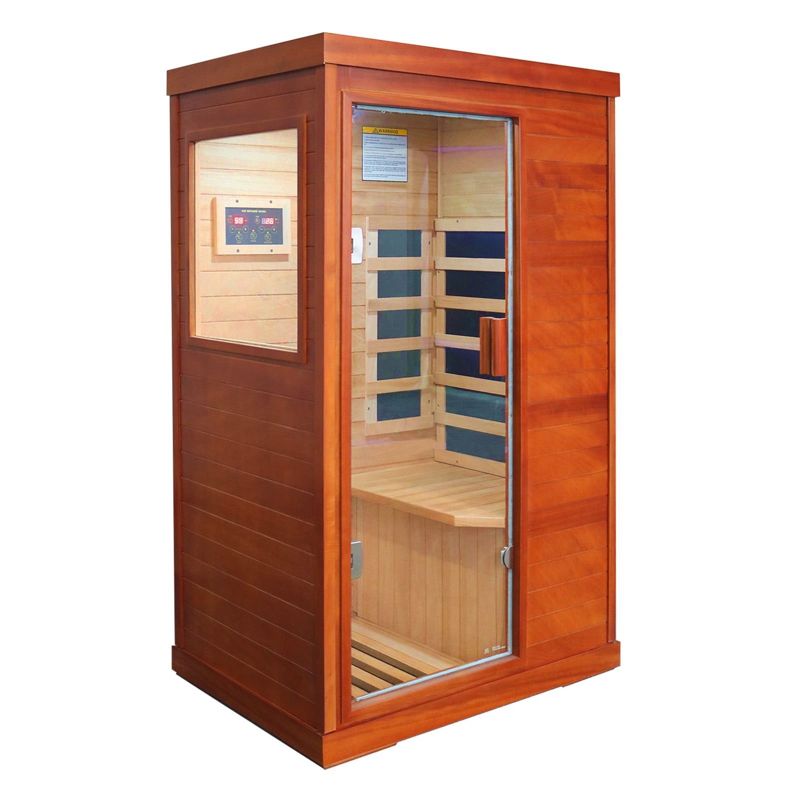 OUTEXER Saunas Home Sauna Indoor African Okoume Sauna 1 Person, Low EMF Far Infrared Sauna for ...