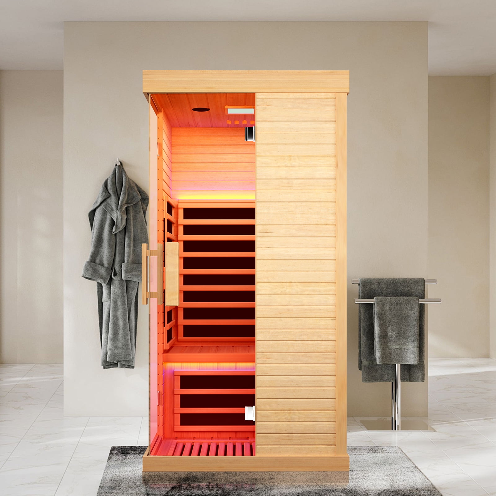 OUTEXER Saunas Infrared Sauna Home Sauna Spa Room for 1 Person, 1420W ...