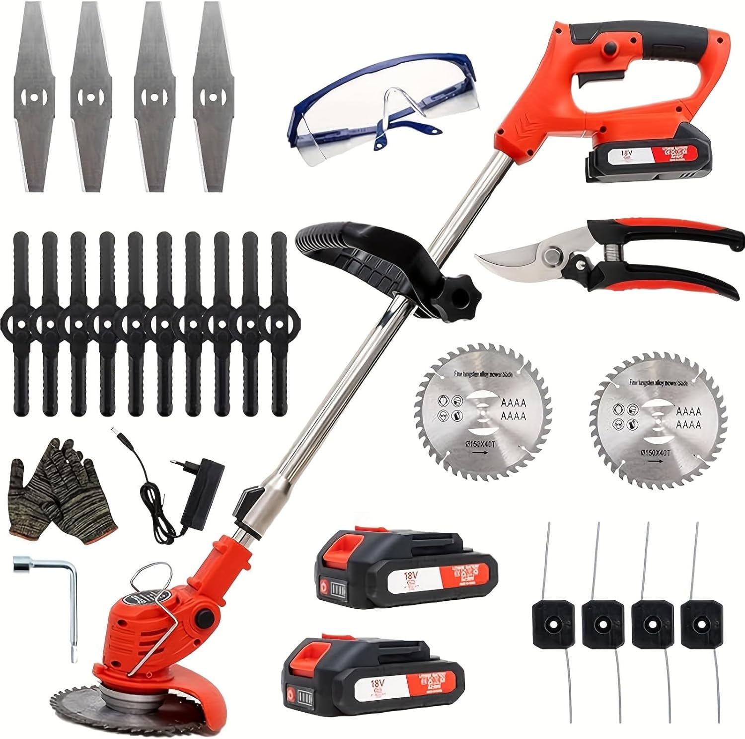 OUTIGO Electric Grass Trimmer, Lawn Mower, Trimmer 90Â° rotating head ...