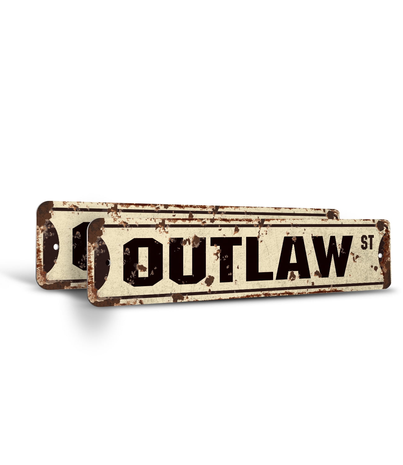 OUTLAW Vintage Style Rustic Street Sign – (2 Pack) Criminal Probation ...