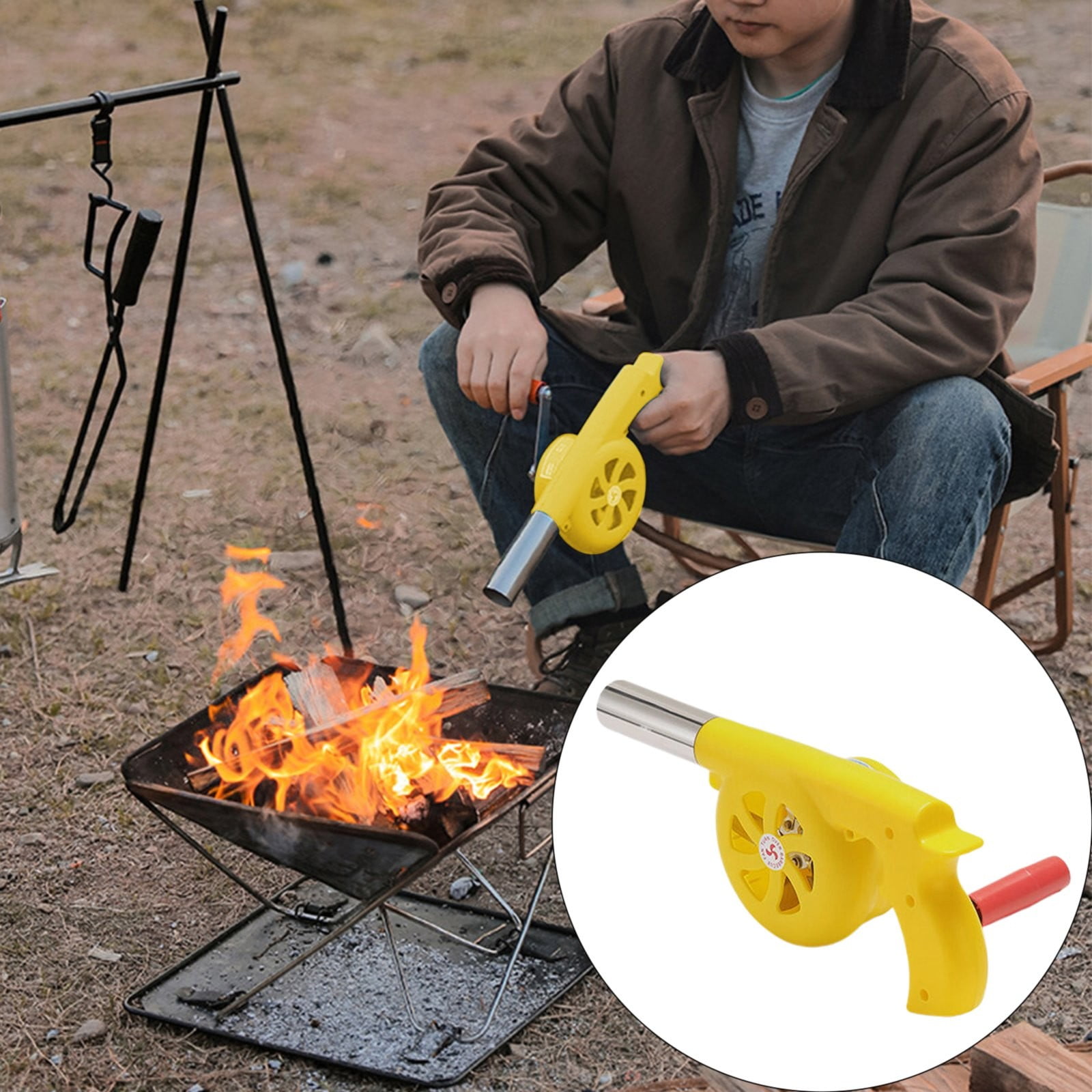 OUTLOU Wireless Electric Bellows Portable Barbecue Tools Air Blower Charcoal Starter 12V 5000 ...