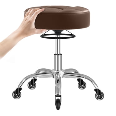 Mainstays 28"H Backless Stool Black Metal Base with Natural Wood Seat ...