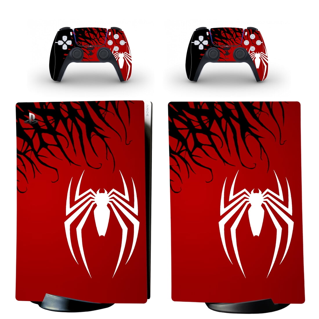 OUTMOIN Full Body Vinyl Skin Stickers for PS5 Digital Edition Console and Controllers - Spider ...