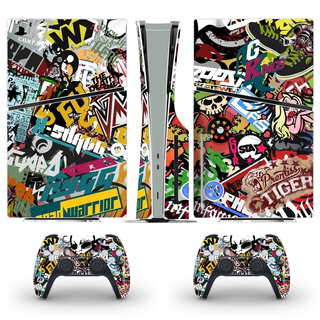 OUTMOIN Full Body Vinyl Skin Stickers for PS5 Slim Disc Edition Console ...