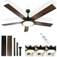 OUTON 52" Ceiling Fan with Light and Remote Control, Dimmable Fanlight ...
