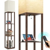 "OUTON 63"" Tall Shelf Floor Lamp, 4-Tier, Dimmable, Remote Control ...