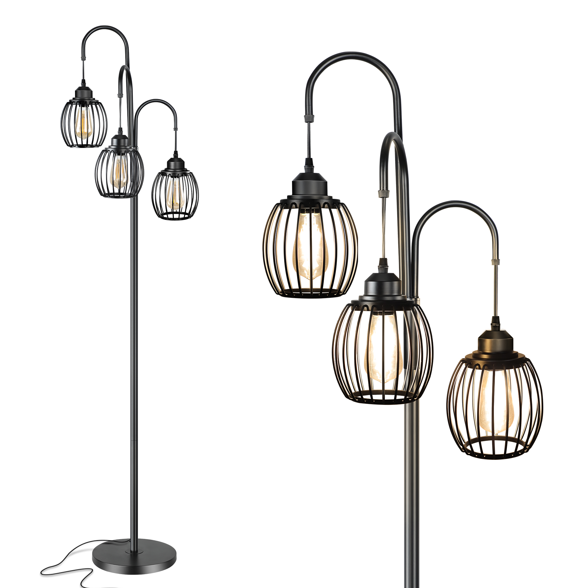 Mainstays 64'' Track Tree Floor Lamp, Black - Walmart.com