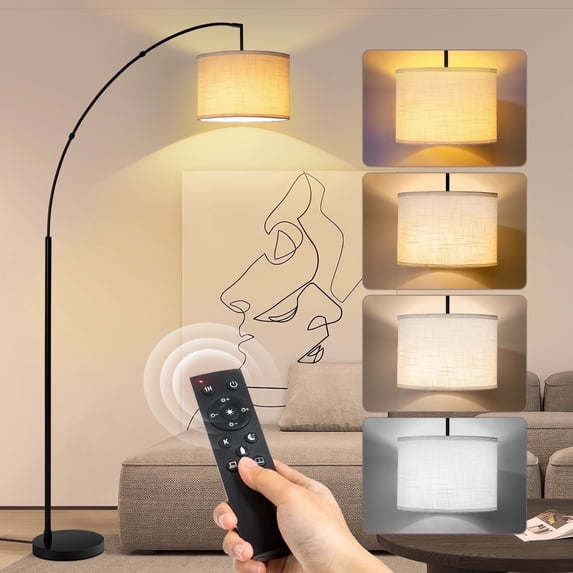 "OUTON Elegant 81"" Arched LED Floor Lamp, Dimmable, 4 Color ...