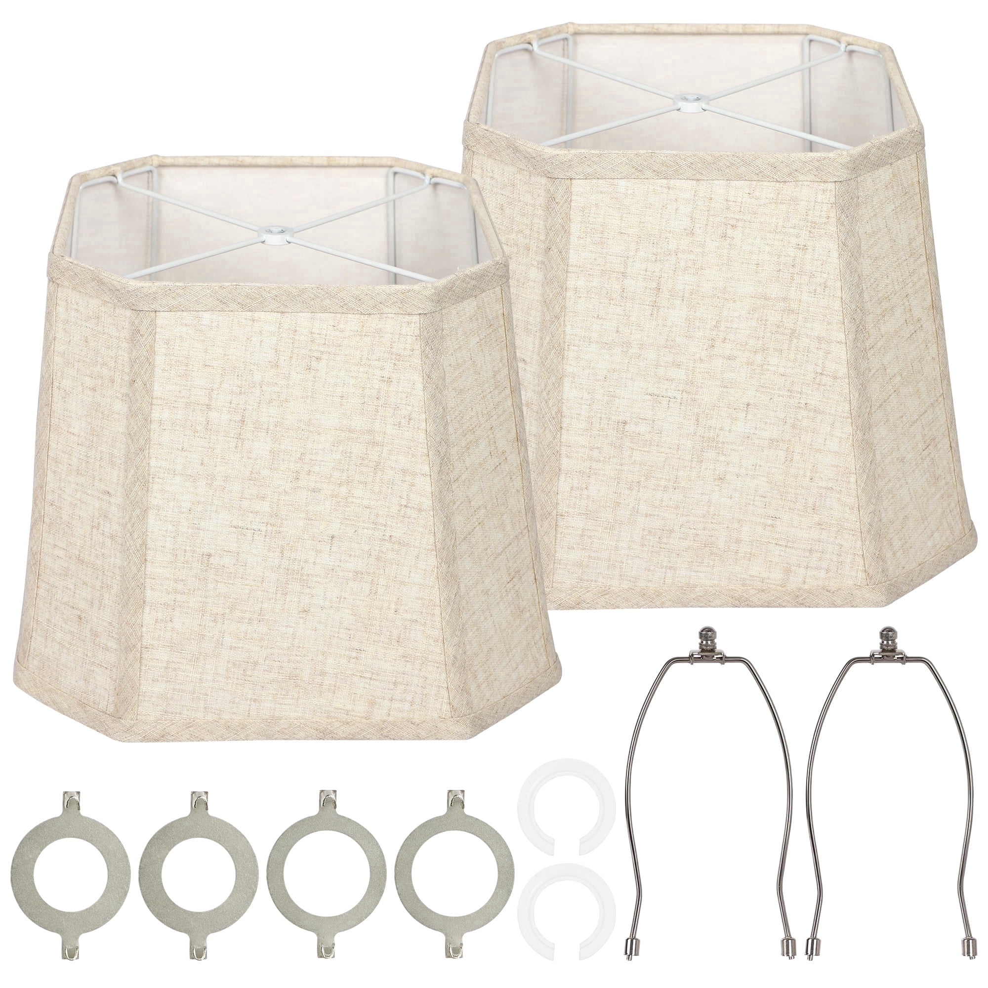 OUTON Beige Lamp Shades for Floor Lamps, Replacement Linen Lampshades ...