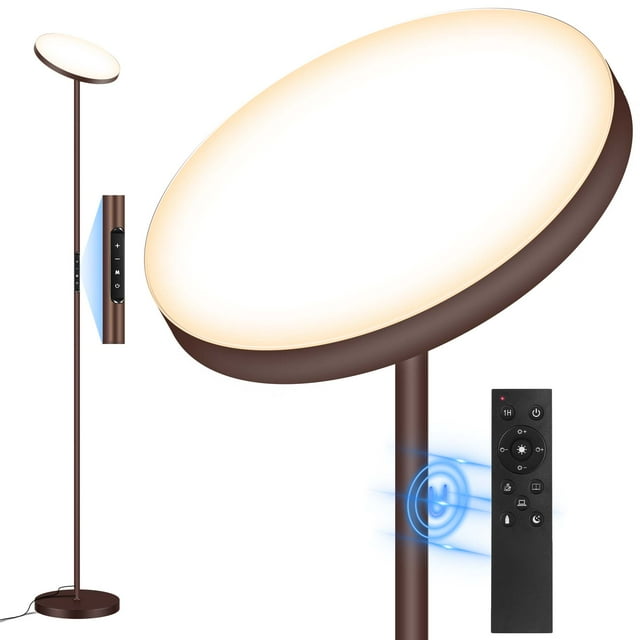 OUTON LED Torchiere Floor Lamp with Remote Control Super Bright 4 Color ...