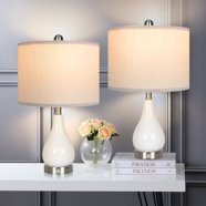 Walmart Pair of Ceramic Table Lamps, Classic Bedside Nightstand Lamps ...
