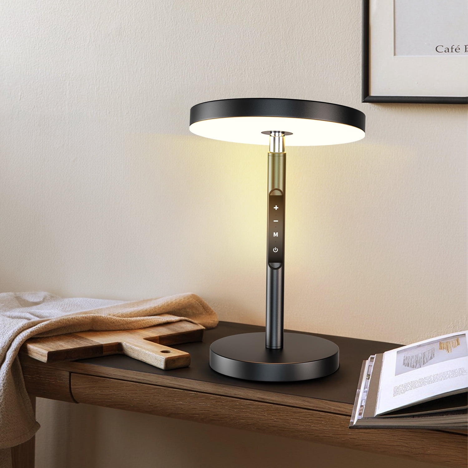 OUTON Small Beside Table Lamp, Fully Dimmable Nightstand Lamp with 4 ...