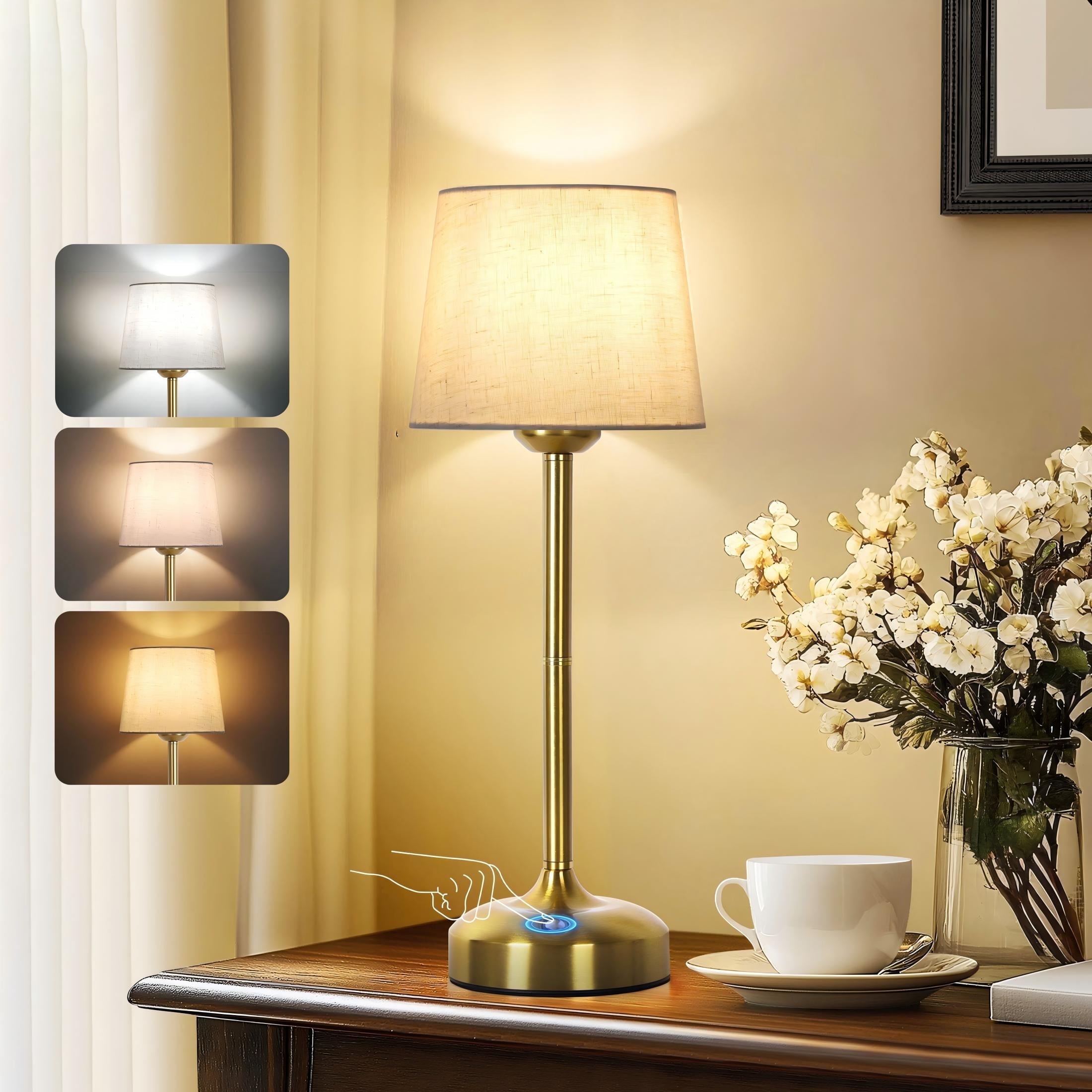 OUTON Touch Control Table Lamp for Living Room, 3-Way Dimmable ...