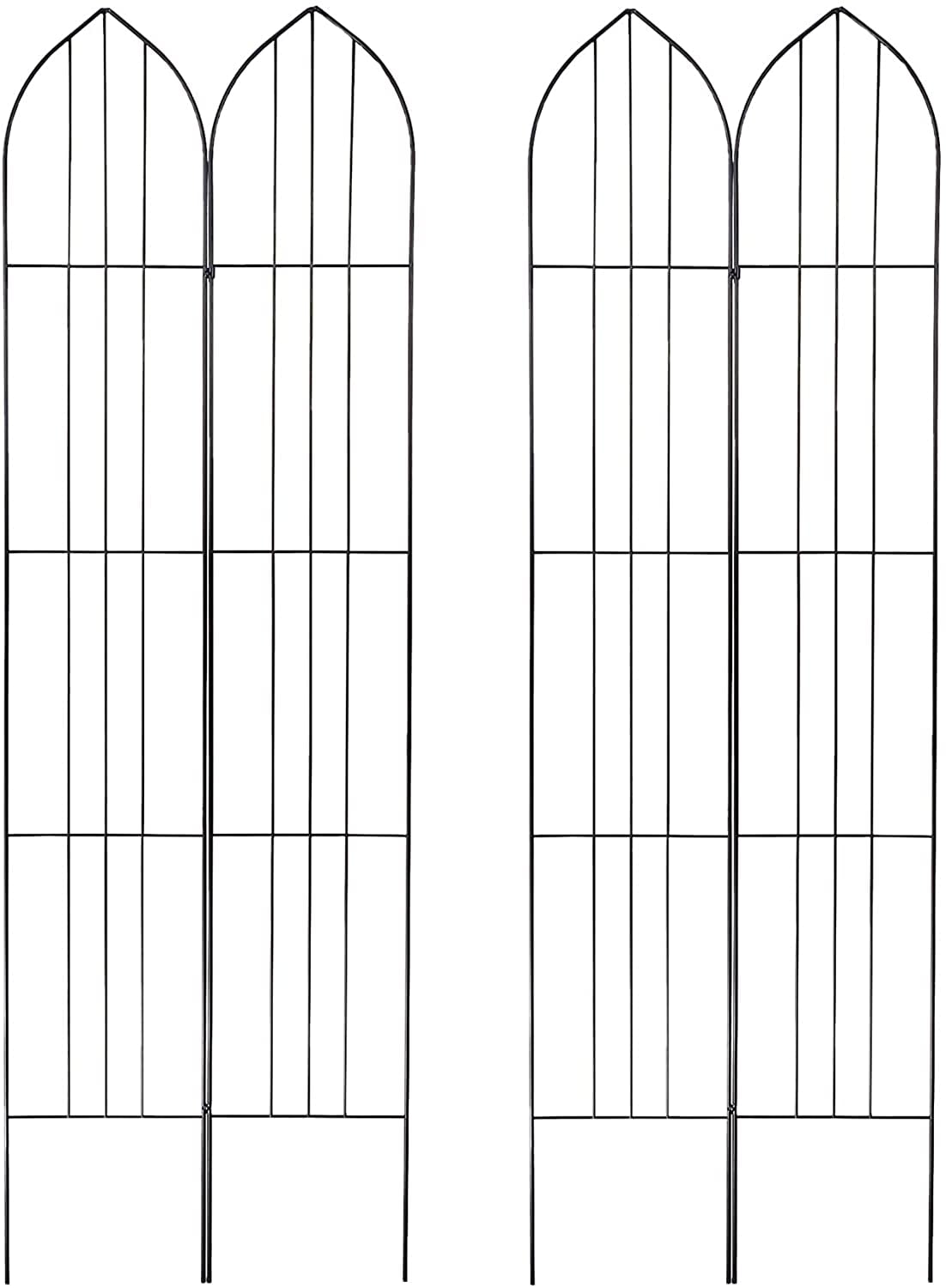 OUTOUR Foldable Metal Garden Trellis 2 Pack Wire Lattice Grid Panels ...